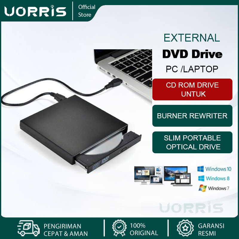 Jual External DVD Drive Slim Portable Optical Drive Writer Burner ...