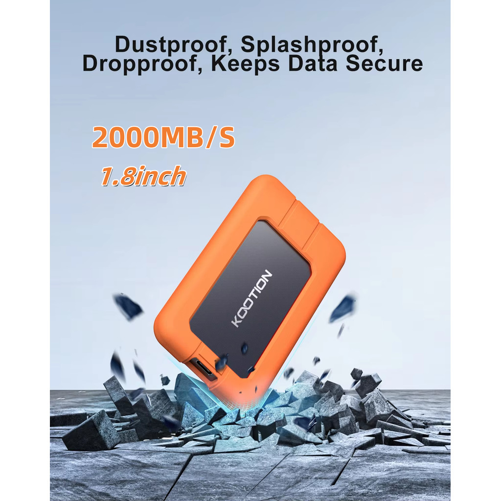 Jual Kootion X1Max 2000MB/s Portable External SSD USB3.2 Gen 2x2 2TB ...