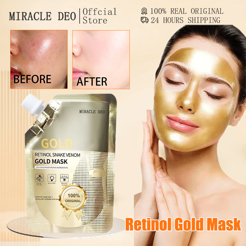 Jual MIRACLE DEO Retinol Masker Gold Peel Off Masker Anti Aging ...