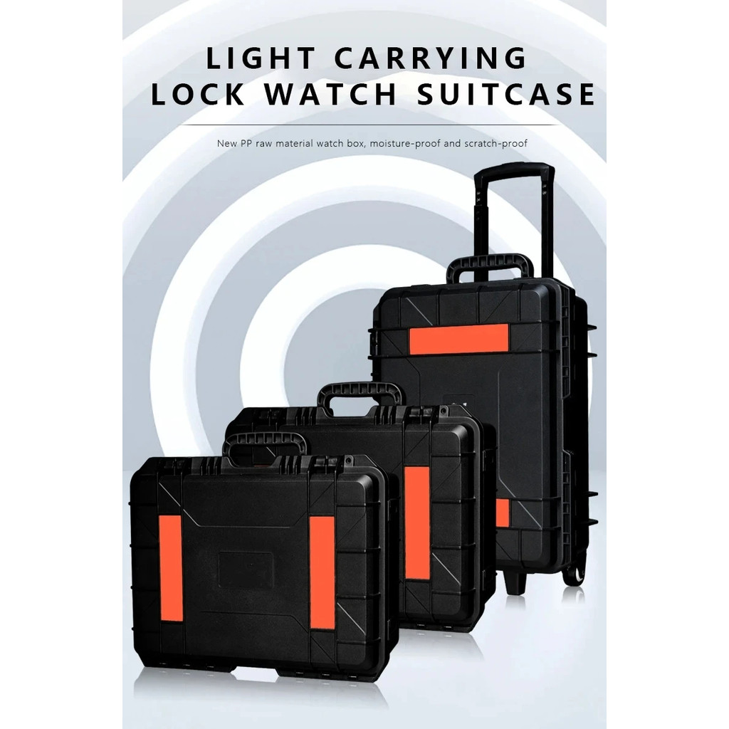 Jual Waterproof Suitcase 2 Grid Watch Storage Box Jewelry splay Box ...