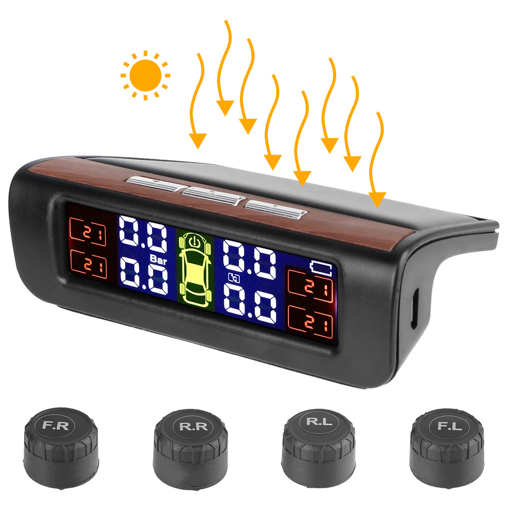 Jual T12 TPMS Car Tire Pressure Monitoring System 4 Tyre Sensors gital ...
