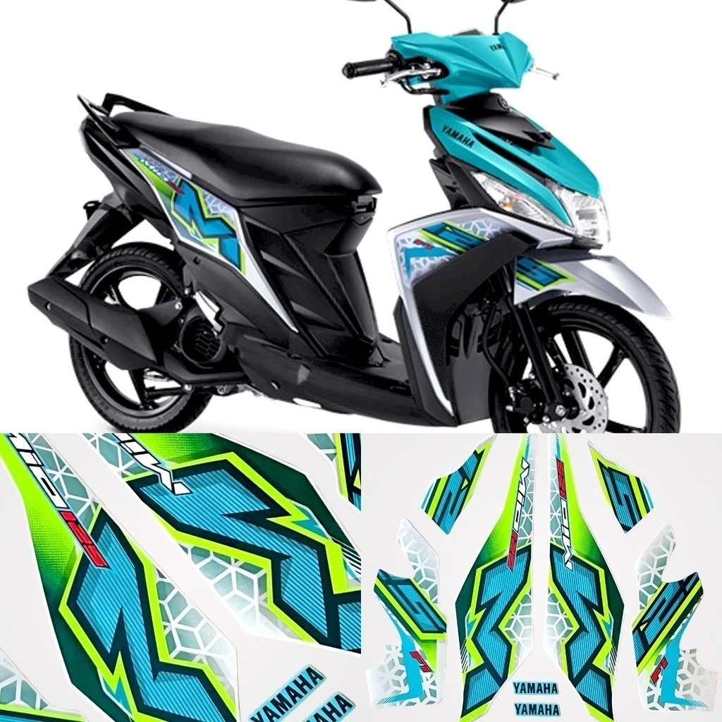 Jual Striping Original Yamaha Mio M3 125 FI silver Hijau toska tahun 2024 | Shopee Indonesia