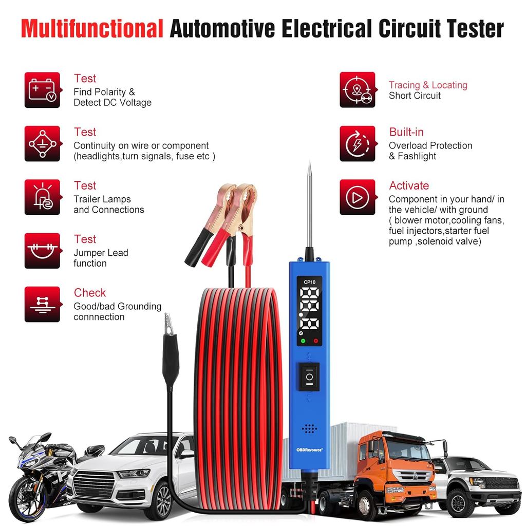 Jual OBDResource Automotive Power Circuit Probe Tester CP10 0-80V DC ...