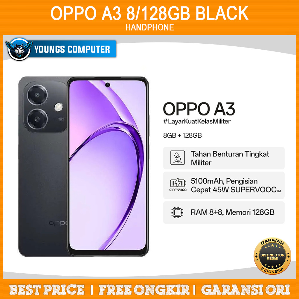 Jual OPPO A3 NFC 8GB/128GB [ Military-Grade Shock Resistance ...