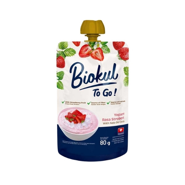 Jual BIOKUL YOGHURT TO GO STRAWBERRY PLAIN 80 GR | Shopee Indonesia