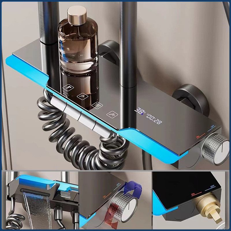 Jual Temperature Display Shower System with Ambient Light Smart Digital ...