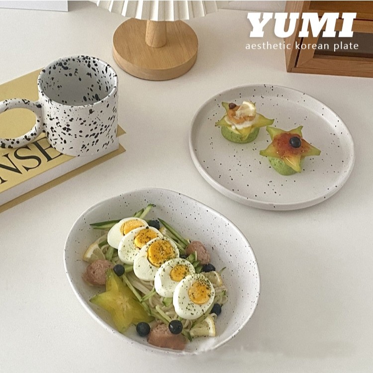 Jual YUMI Aesthetic Korean ARTS Plate Bread Dessert Plate Piring Cafe ...