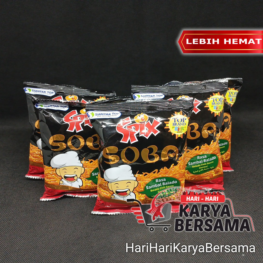 Jual MAKANAN RINGAN SNACK SIANTAR TOP SPIX SOBA RASA SAMBAL BALADO PACK ...