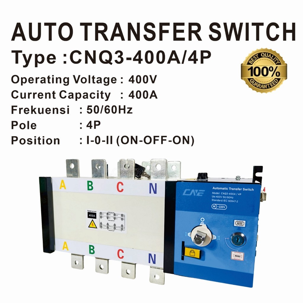 Jual Auto Transfer Switch ATS 4P 400A/Motorized Ohm Saklar 400A BEST ...