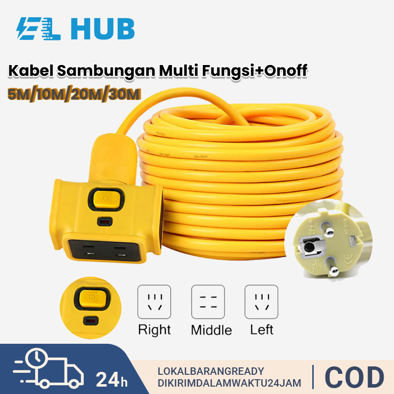 Jual Soket Kabel Extension Cord Extra-long Plug-in Strip 10M/20M/30M ...