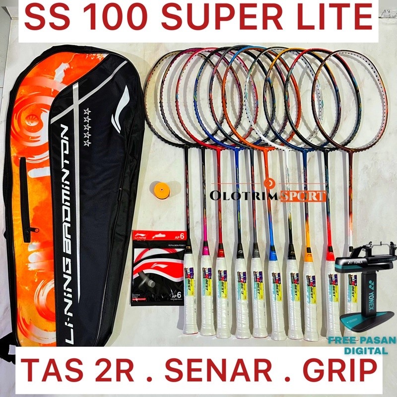 Jual Raket Badminton LINING SUPERSERIES SS 100 SUPER LITE Bonus Tas dan ...