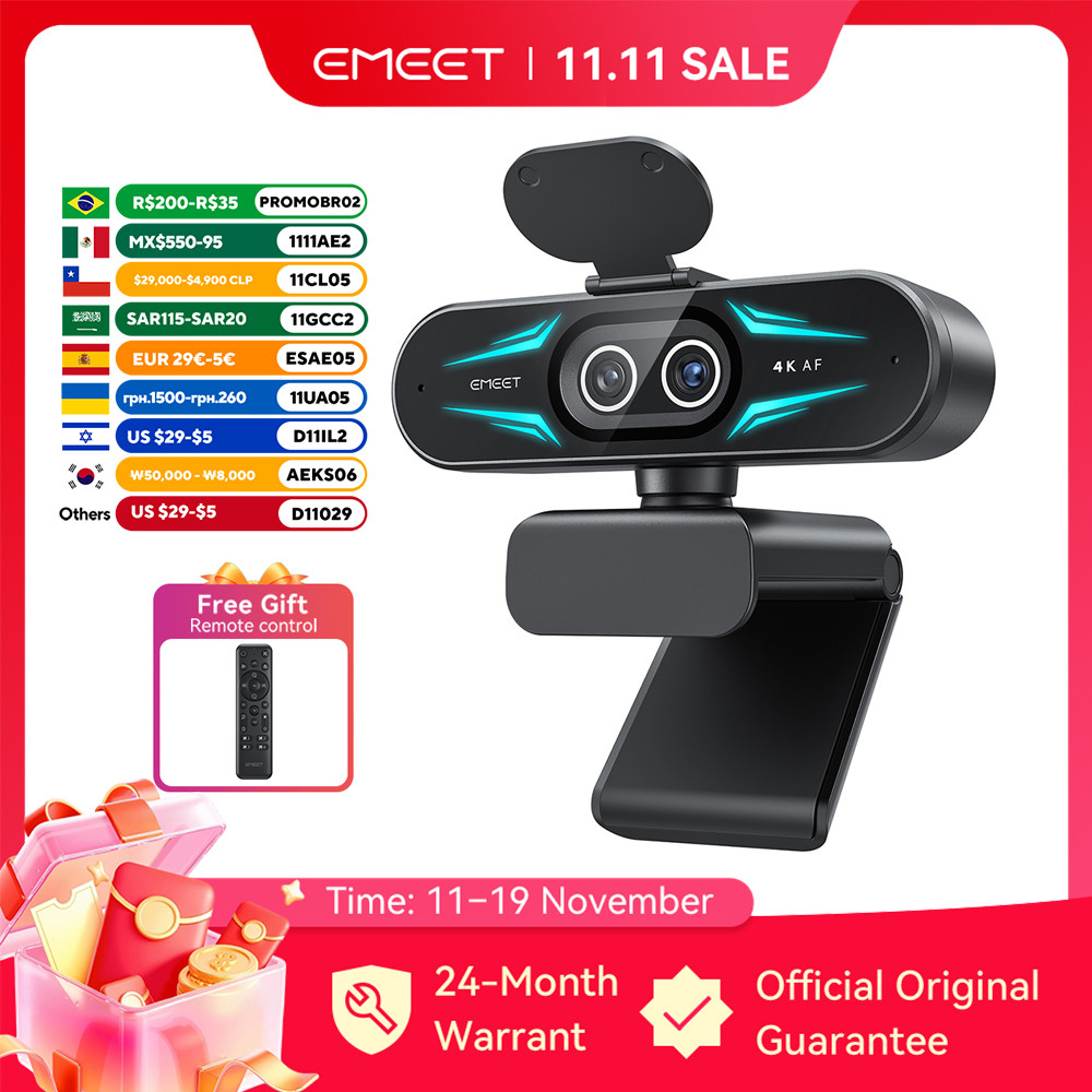 Jual 4K Webcam 1080P 60fps Web Camera EMEET C60E 4K Binocular USB ...