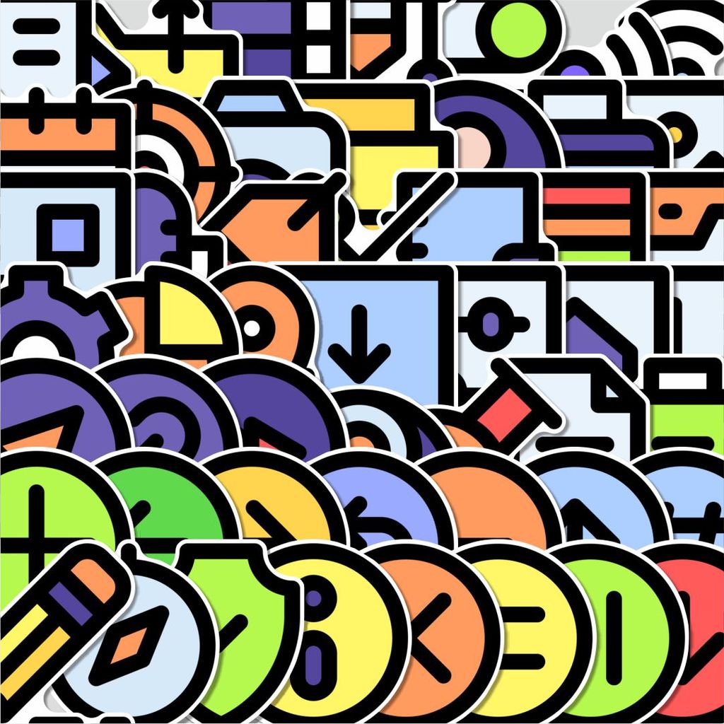Jual Stiker Cutting Pack Stiker Dekorasi User Interface Flat Design ...