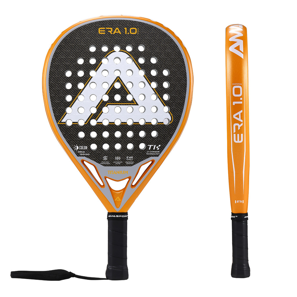 Jual AMA SPORT 1St Titanium Gold Padel Rackets with Precision Holes ...
