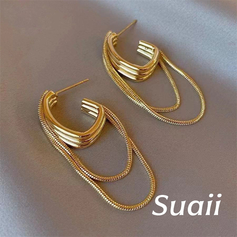 Jual [Suaii] Anting - anting Logam dengan Elemen Rantai dan Struktur ...