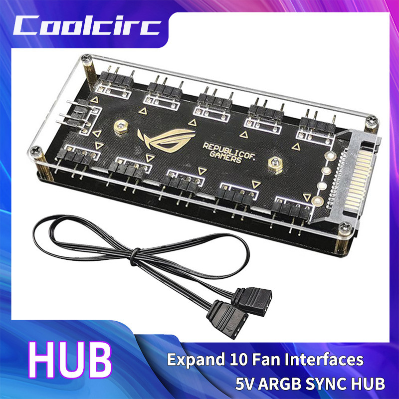 Jual Coolcirc ARGB Connector 1 To 10 Port Splitter Hub 5V 3 Pin ARGB ...