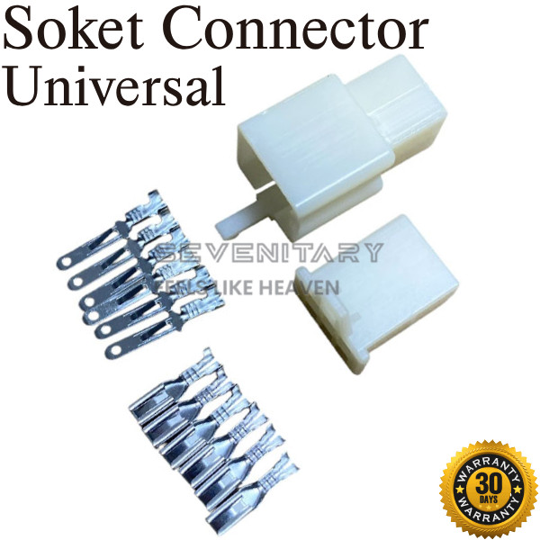 Jual Soket Socket Konektor Kabel 6 Pin Kecil Motor Mobil Male Female ...