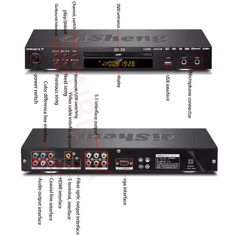 Jual sunbuck QS39 Player Learning Machine DVD 51 DTS Player Home EVD sc Player DVD Player Auo ...