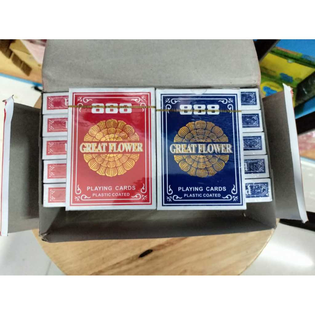 Jual 1 Box (12 Set) - Kartu Remi Great Flower 888 | Shopee Indonesia