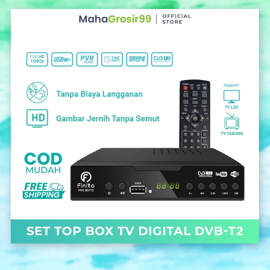 Jual Set Top Box Digital Finito Plat Besi Anti Panas Bisa Youtube Sudah ...