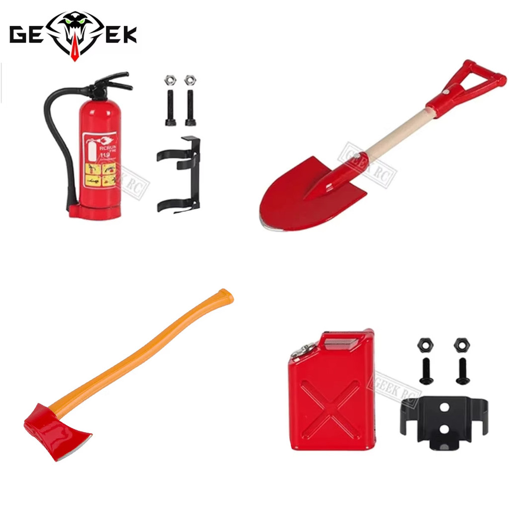 Jual 1/10 Scale RC Car Toy Metal Fire Extinguisher Axe Shovel Jerry Can ...