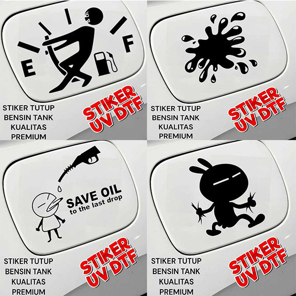 Jual STICKER TUTUP TANKI BENSIN MOBIL UNIVERSAL UV DTF STIKER CUTTING ...