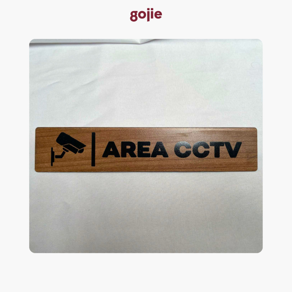 Jual SIGN BOARD AREA CCTV KAYU UNIK | SIGNAGE WOOD PATTERN INCLUDE FULL ...