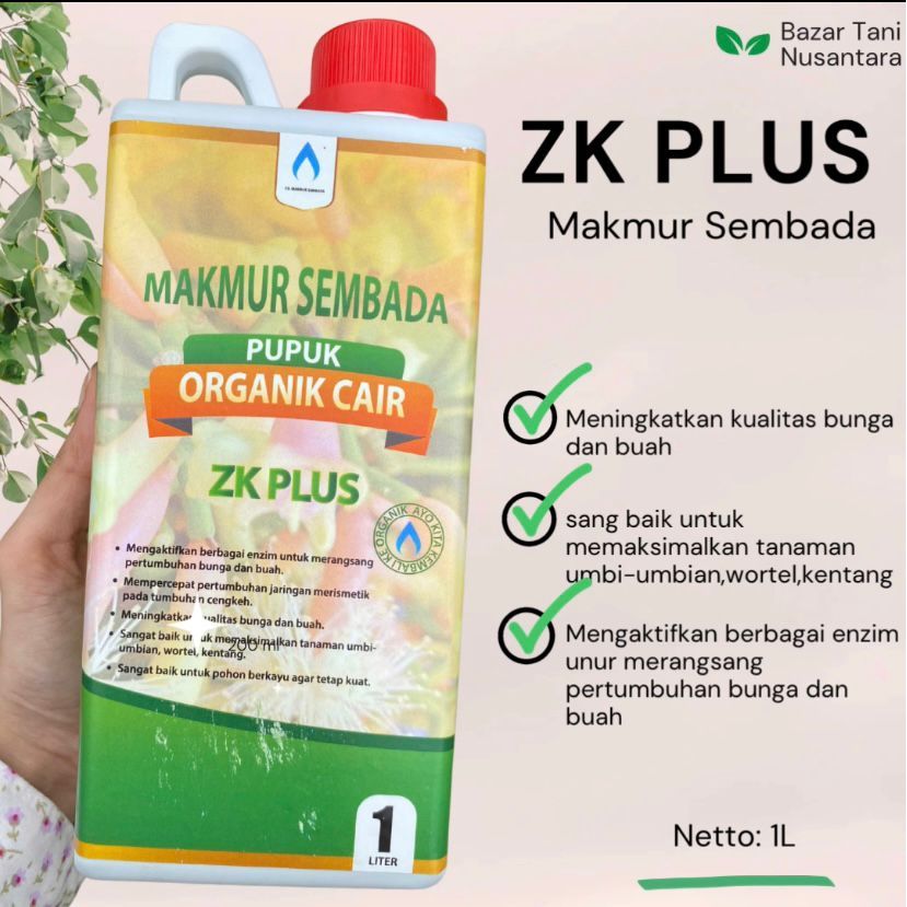 Jual PUPUK ORGANIK CAIR ZK PLUS KEMASAN 1 LITER ASLI KEMASAN PABRIK ...