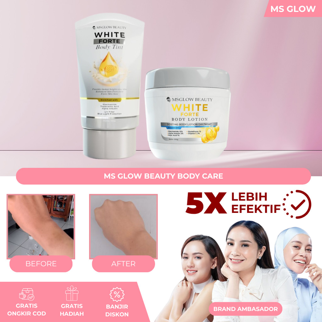 Jual Ms Glow White Forte Body Tint Dan Body Lotion Mencerahkan Badan ...