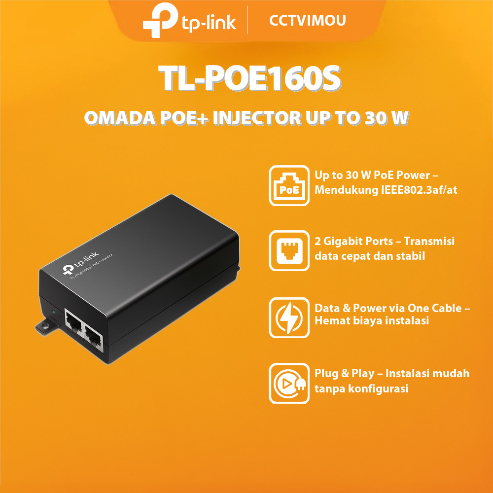 Jual TP-LINK TL-POE160S OMADA POE+ INJECTOR UP TO 30 W | Shopee Indonesia