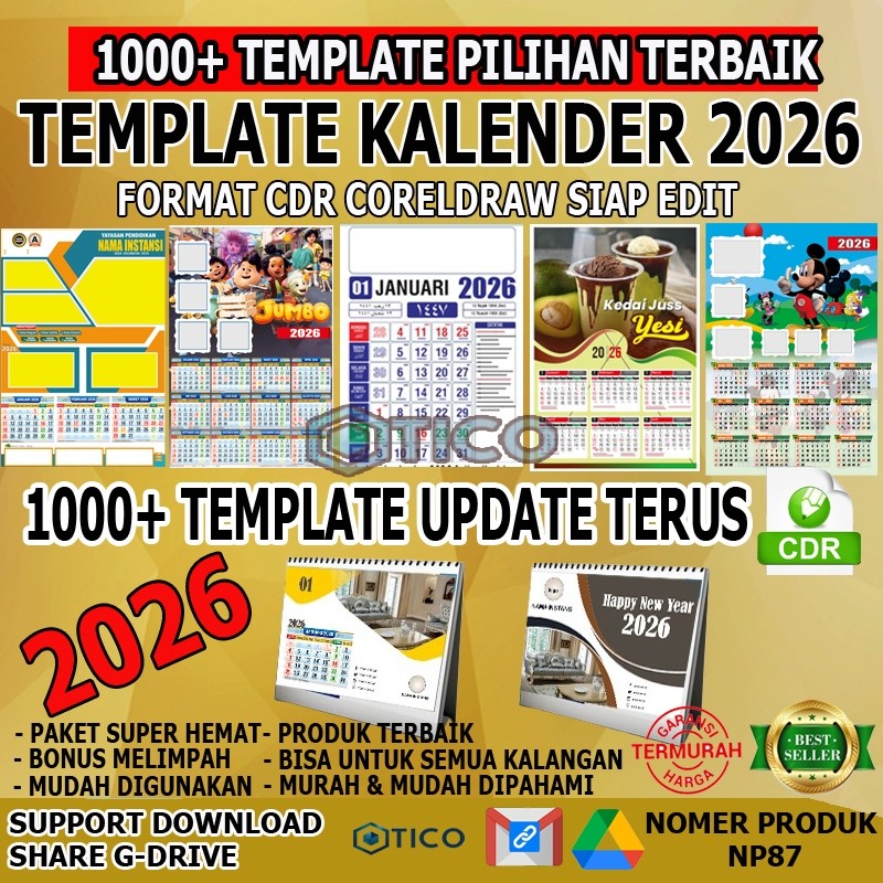 Jual Template 1000 Kalender lengkap 2026 Format Coreldraw Lengkap Usaha ...