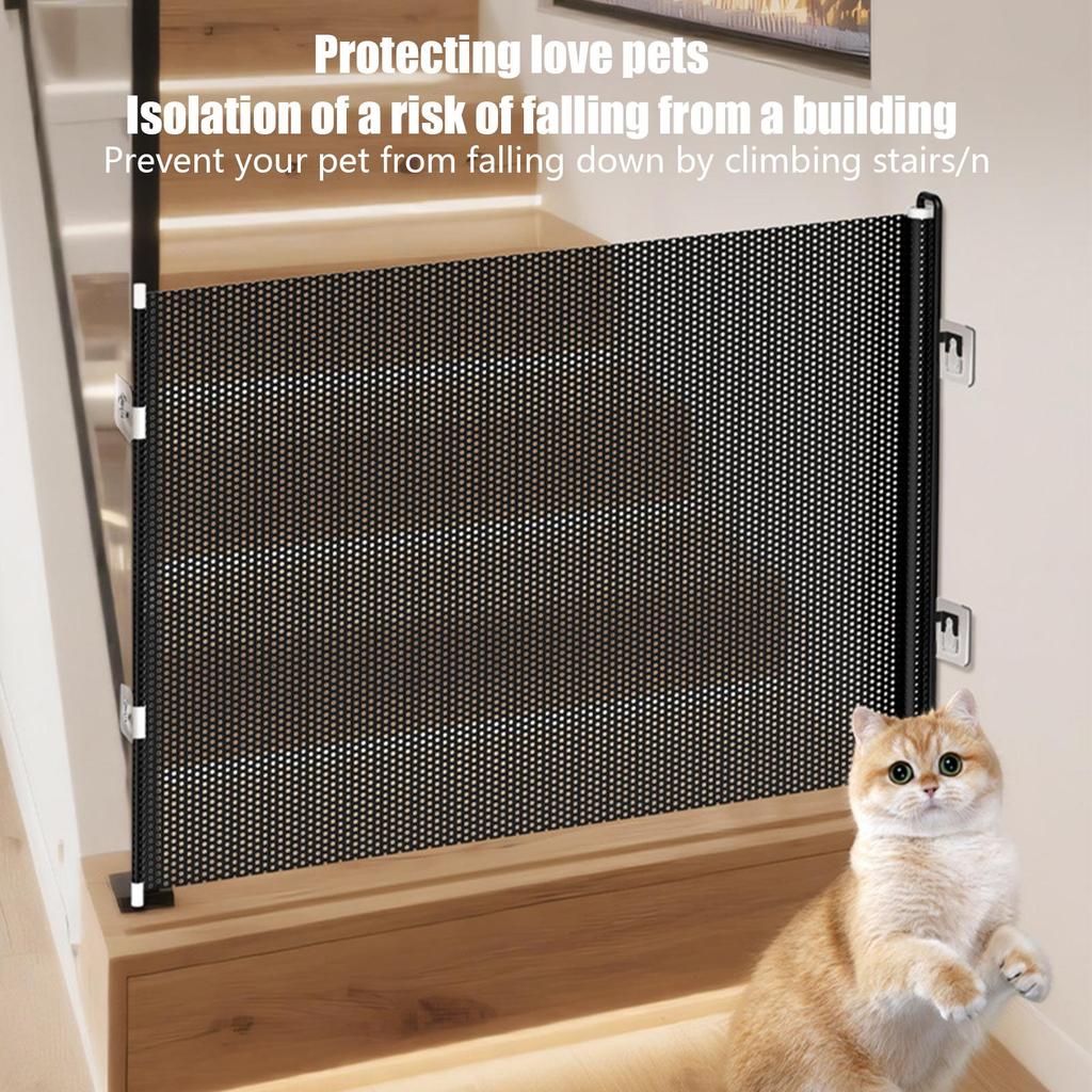 Jual Retractable Anti-Cat Barrier with Mesh Panel No Drill Adjustable ...