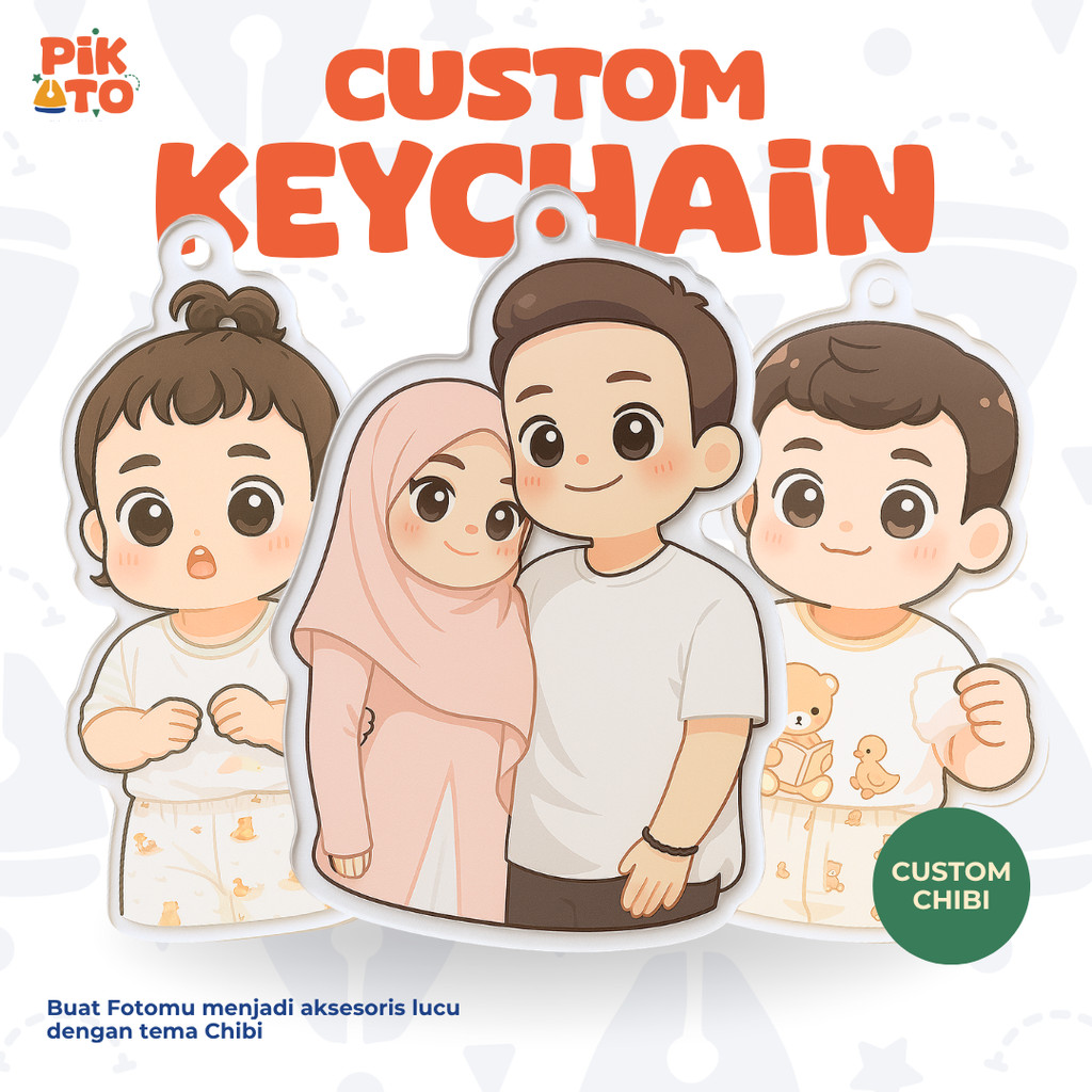 Jual Pikato Gantungan Kunci Premium Free Custom Chibi UV Print High ...