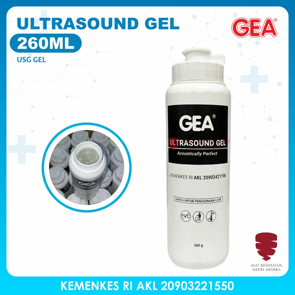 Jual USG Gel GEA 260 Gram Ultrasound Gel Jelly Aquasonic Doppler Dopler ...