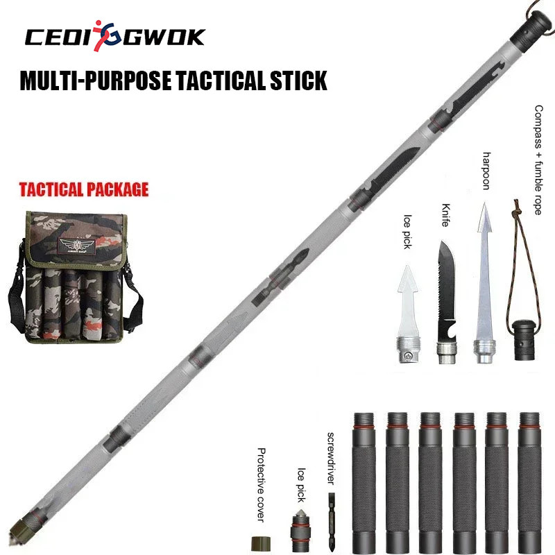 Jual CEOI GWOK Hiking Stick Multi-functional Adjustable Walking Sticks ...