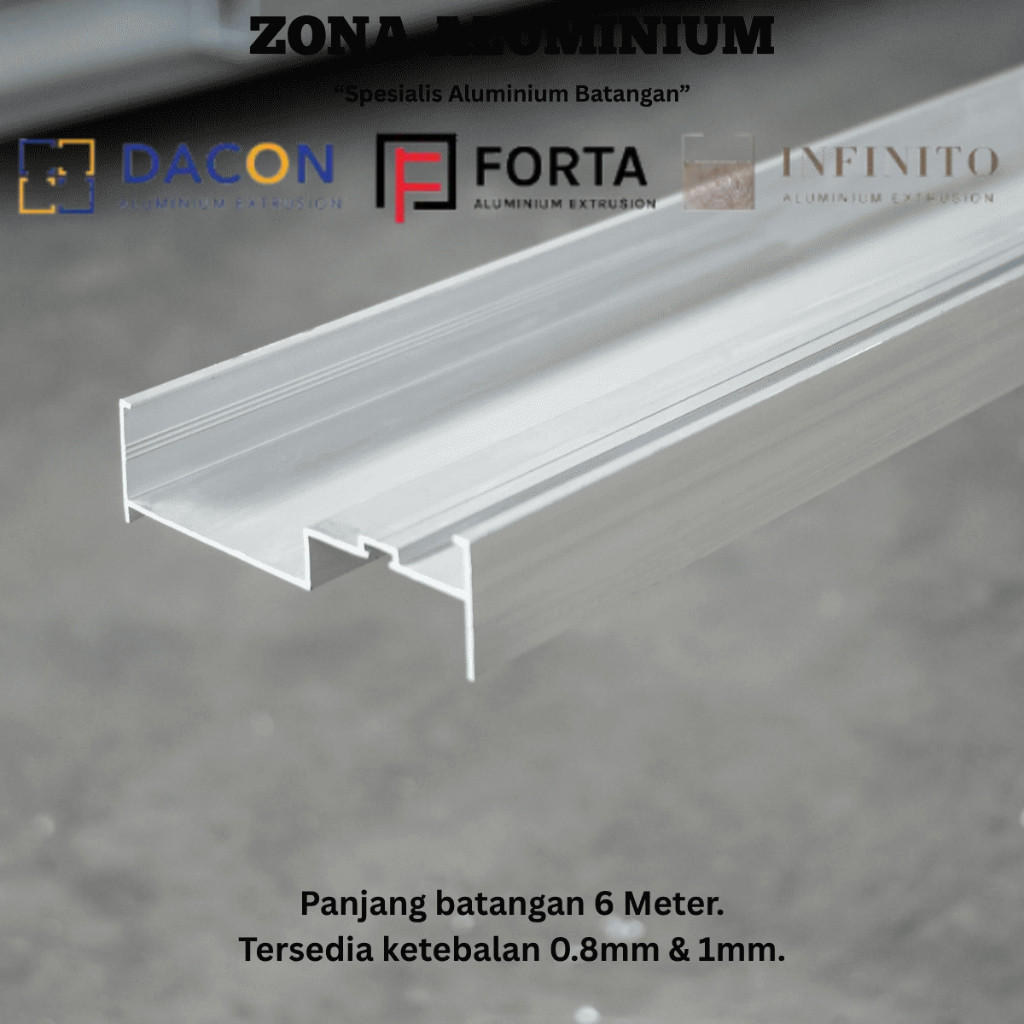 Jual DACON FORTA INFINITO Aluminium Batangan 9104 Rel Samping Ganda ...