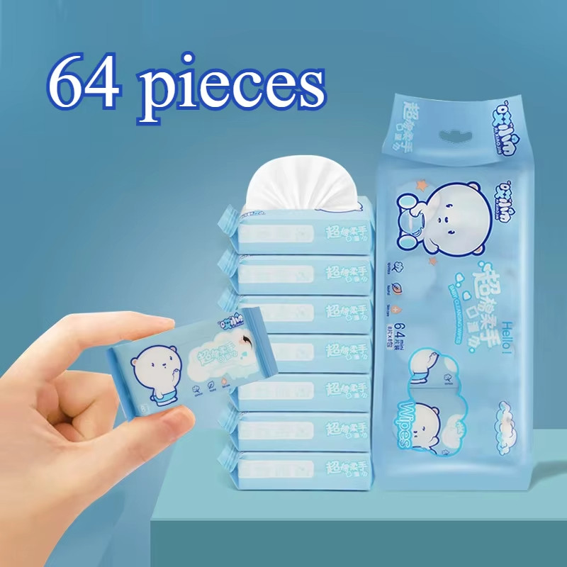 Jual Super Mini Wet Wipes 64pcs sposable Portable Small Package ...