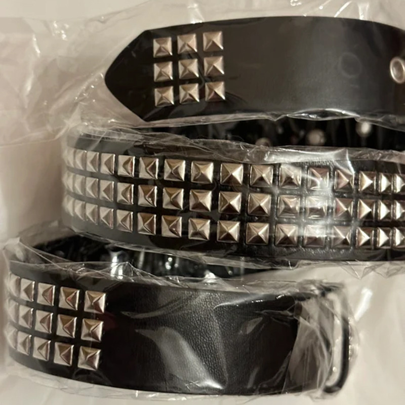 Jual Fashion Rivet Belts Heavy Metal Belt for Men Punk Nightclub Rock ...