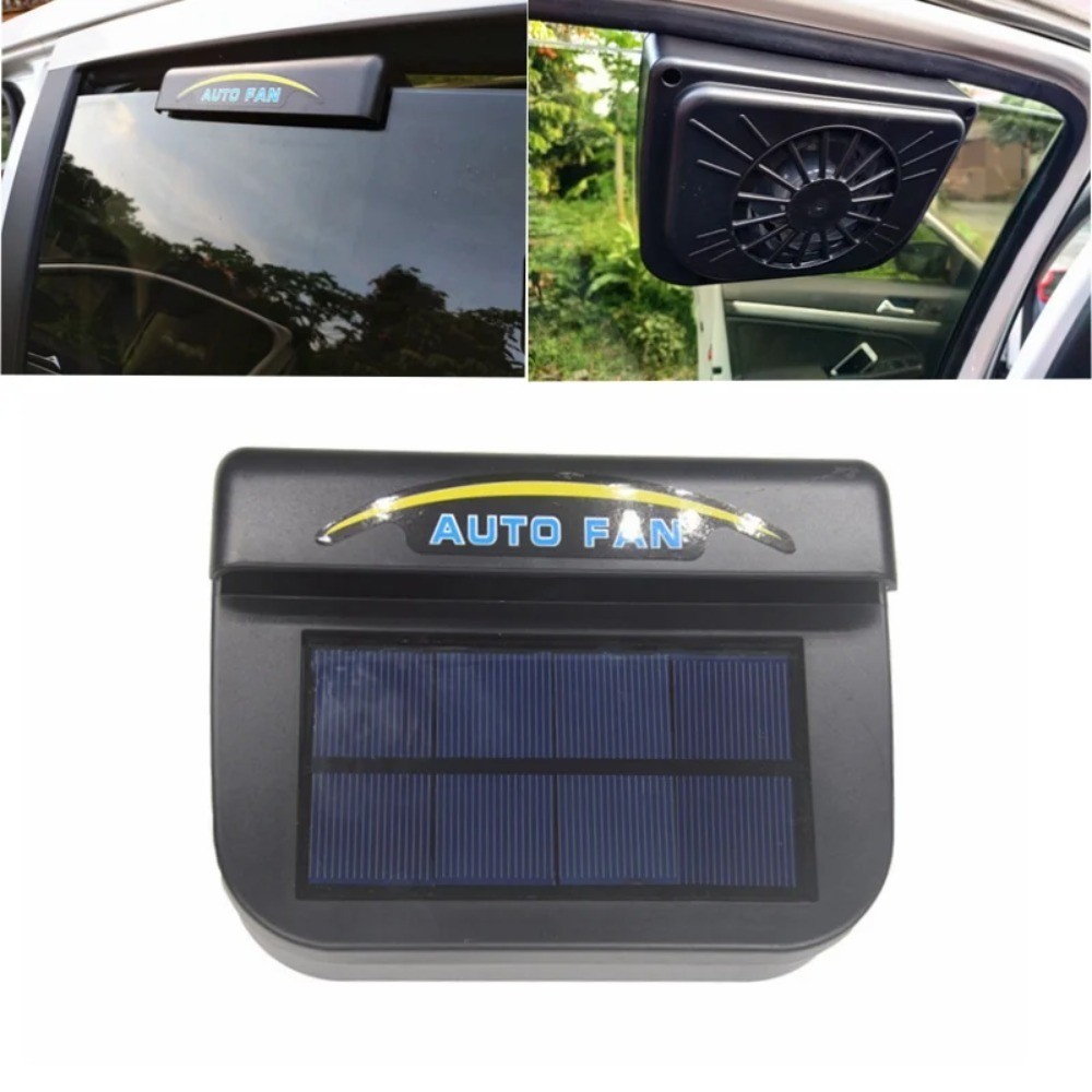 Jual Auto Solar Powered Fan Portable Window Windshield Cooler Energy ...
