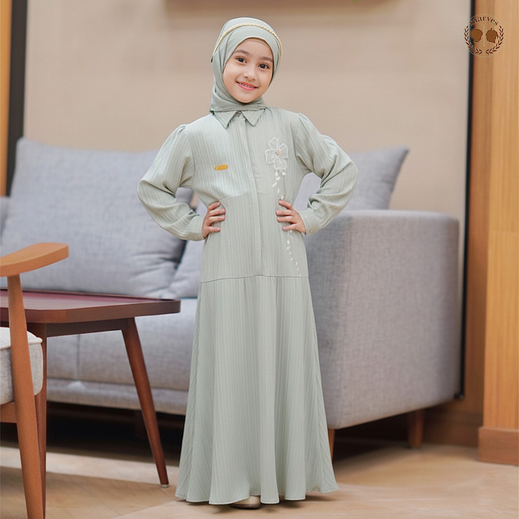 Jual MARVES Tsalisa Gamis Baju Muslim Anak Perempuan Bahan Crinkle ...