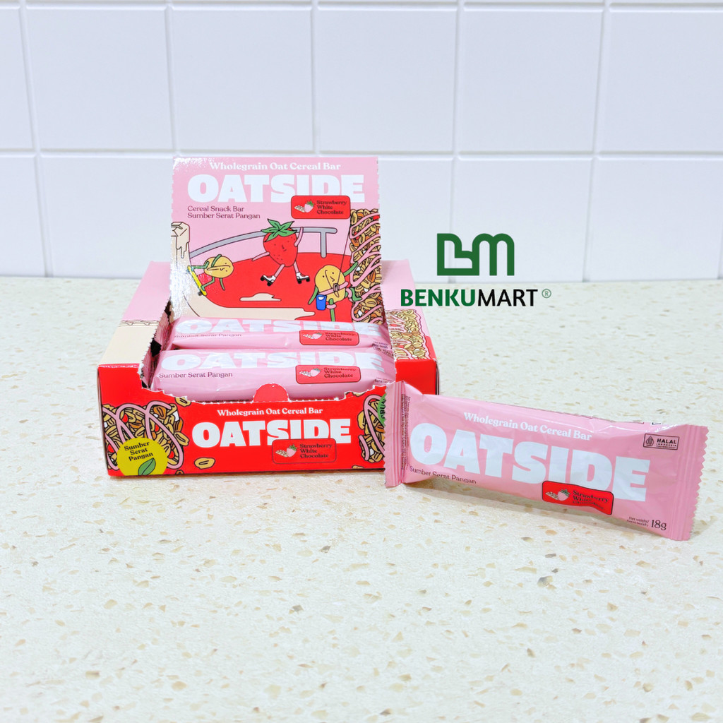 Jual [BOX] Oatside Oat Cereal Bar Strawberry White Chocolate (12 x 18 ...