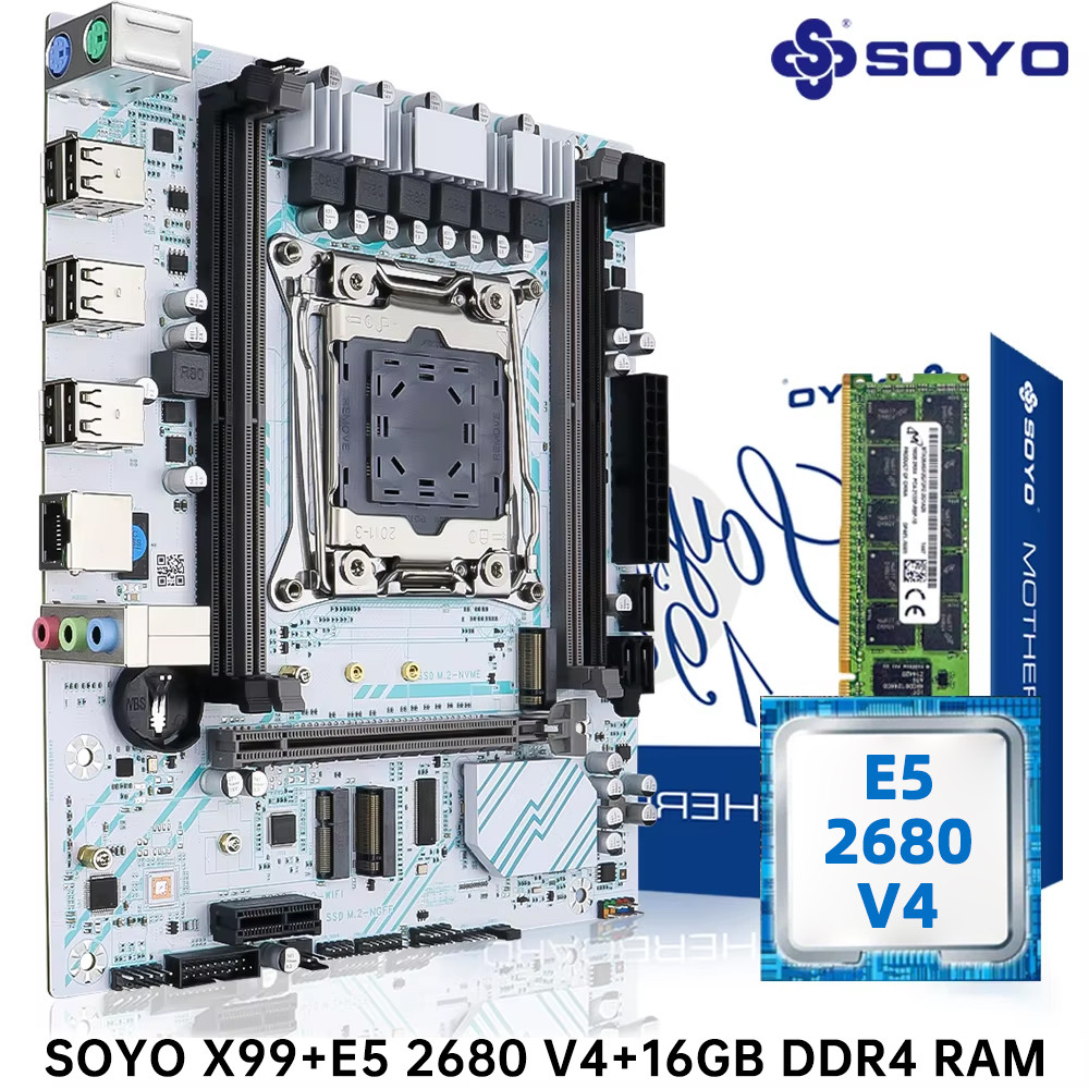 Jual SOYO X99 Motherboard LGA 20113 Set Kit Xeon E5 2680 V4 CPU ...