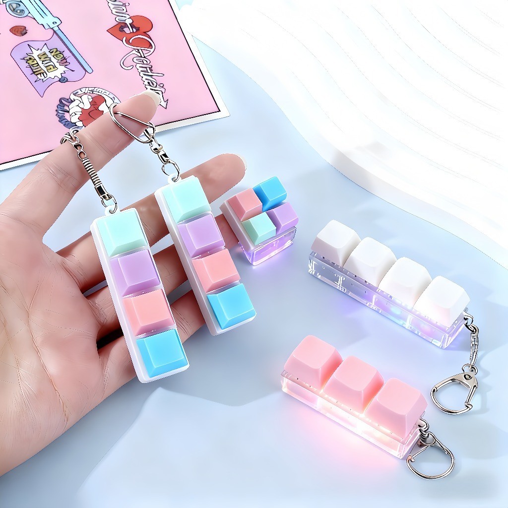 Jual TOYBEBE Mainan Gantungan Kunci Keyboard LED RGB/Keyboard Fidget ...
