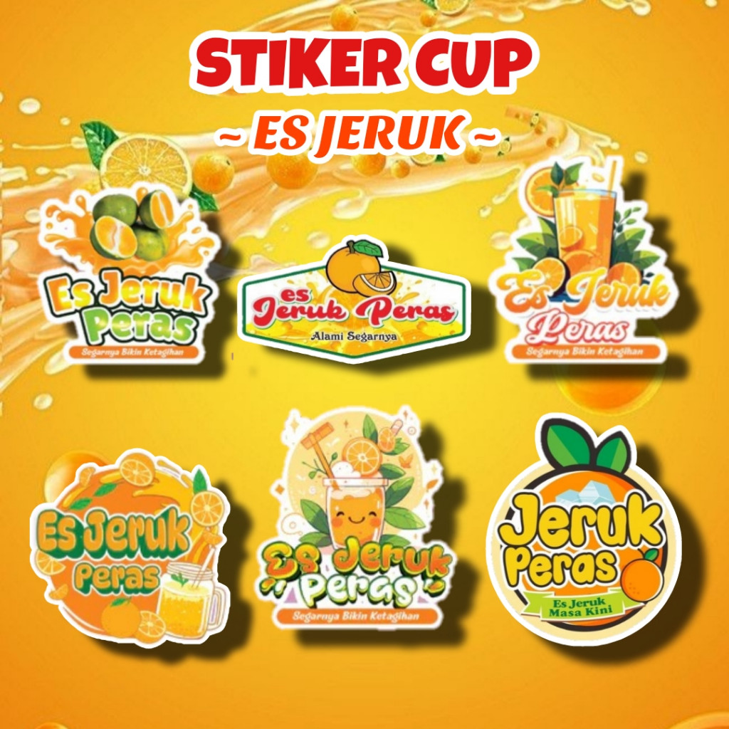 Jual Stiker Es Jeruk | Cetak Sticker Cup Minuman | Label Kemasan ...