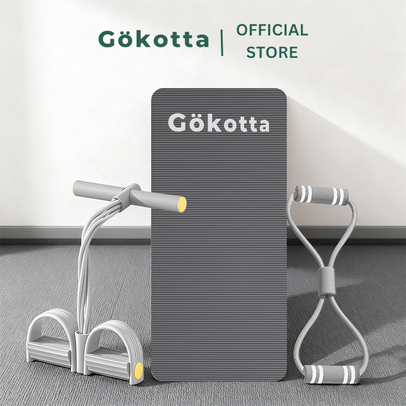 Jual GOKOTTA SET FITNESS 3IN1 - Matras Yoga Pink Tebal + Resistance ...