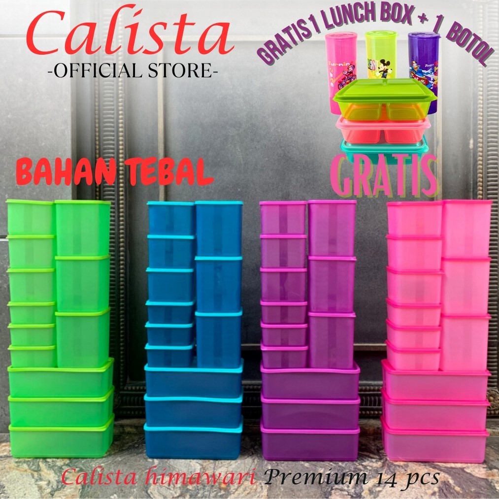 Jual HP [ CALISTA ] TOPLES PLASTIK CALISTA HIMAWARI SET ISI 14PCS FOOD ...