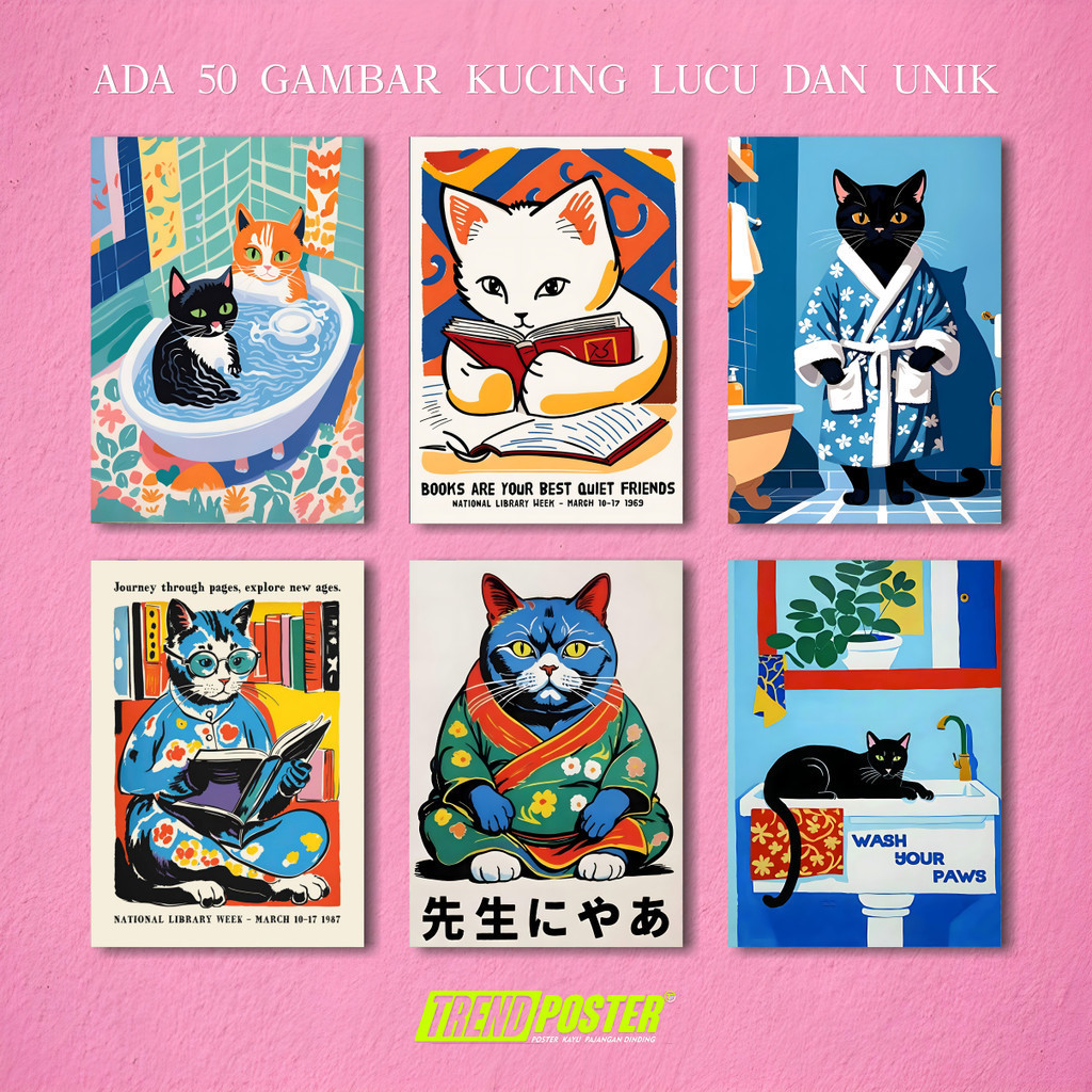 Jual Poster kayu Cat 20x30 A4 gambar kucing Poster Kayu cat Poster ...