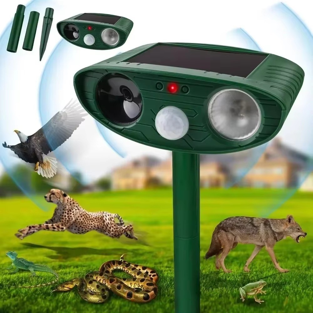 Jual LED Light Alarm Ultrasonic Cat Dog Repellant Outdoor Solar Power ...