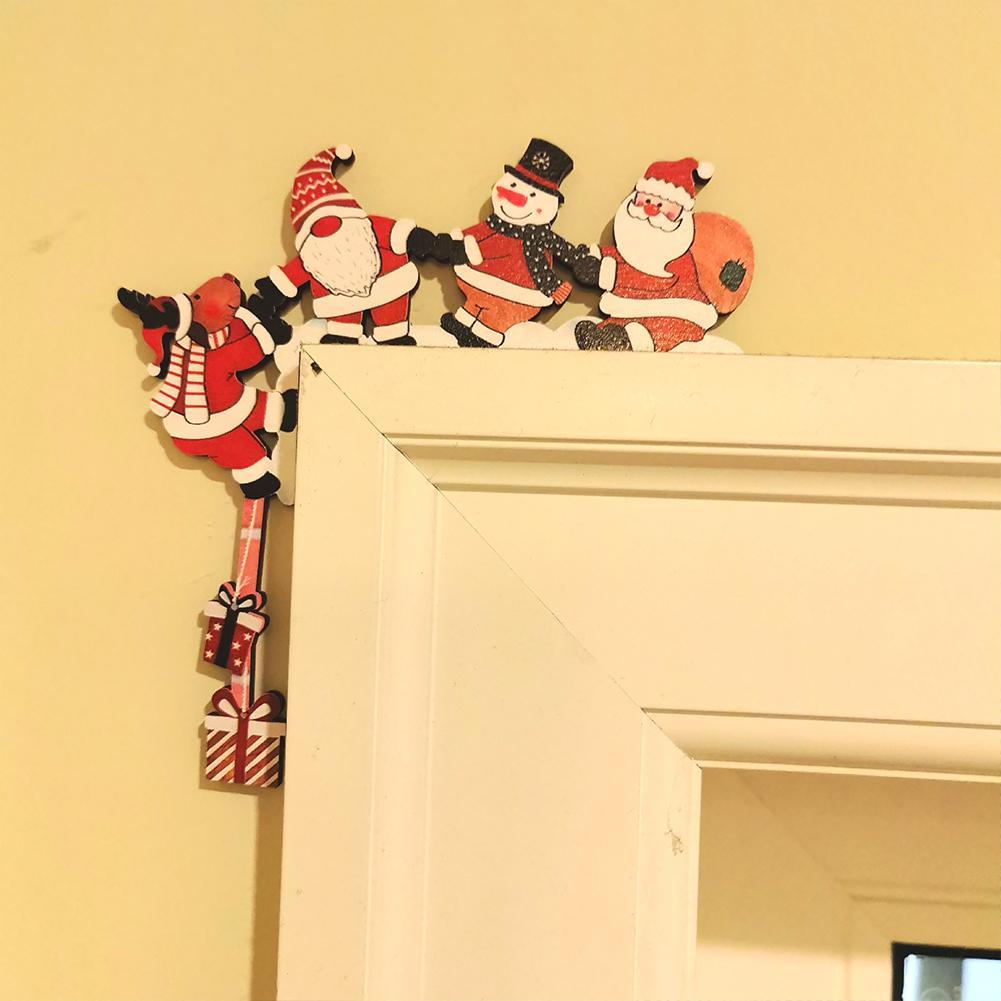 Jual 2026 New Wooden Santa Door Corner Decor Snowman Reindeer Pent ...