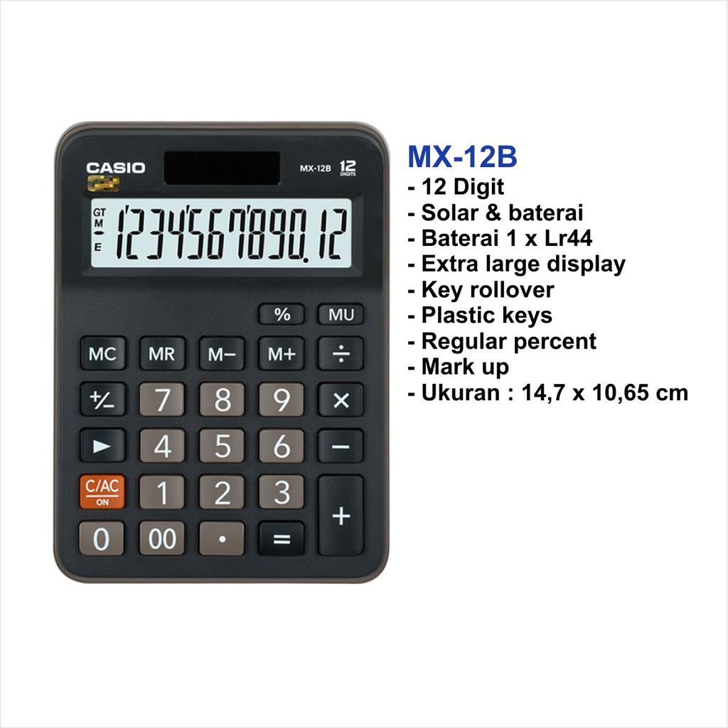 Jual Kalkulator Meja CASIO MX-12B Office Value Desktop Series ...